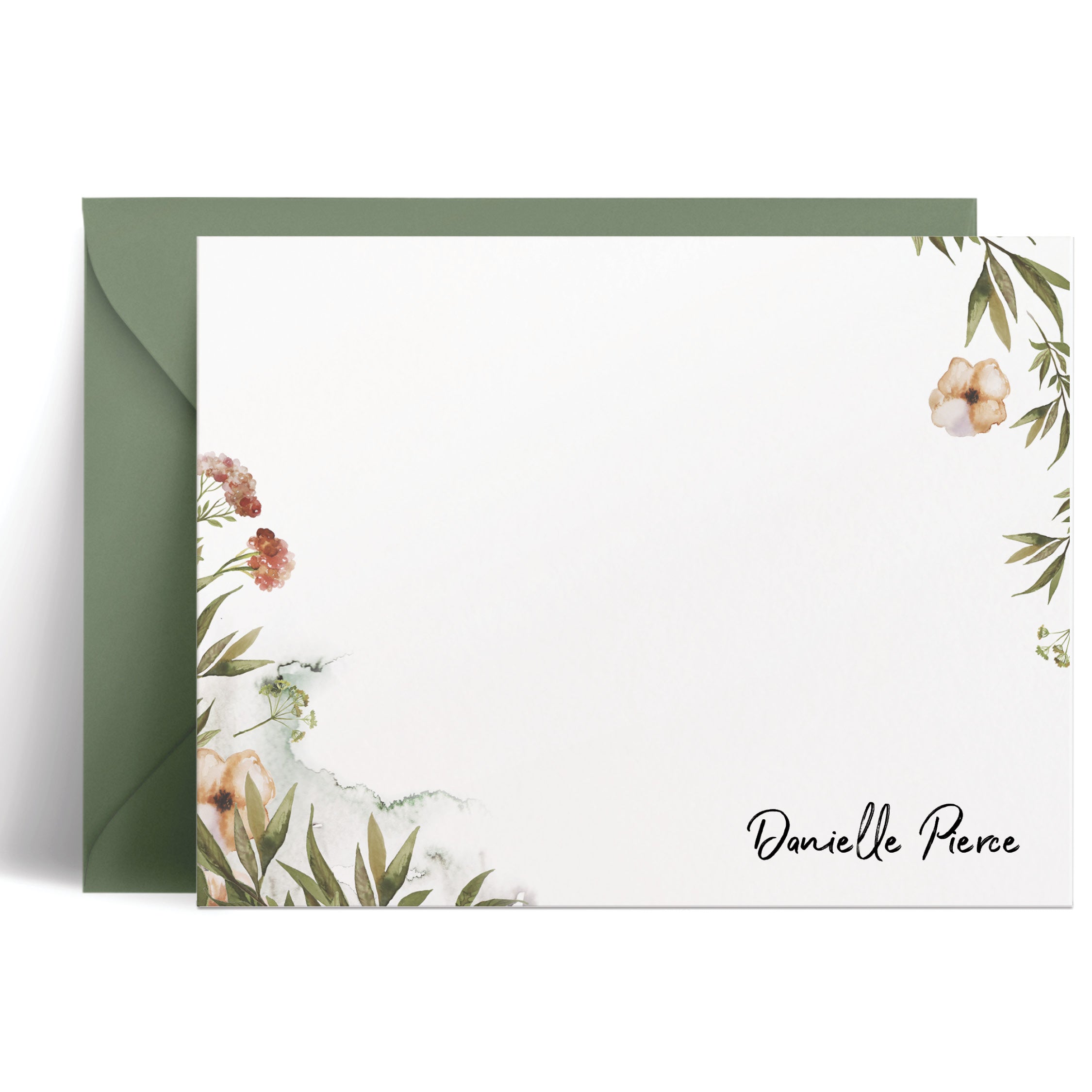 Wildflowers | Personalized Flat Note Cards | Curio Press
