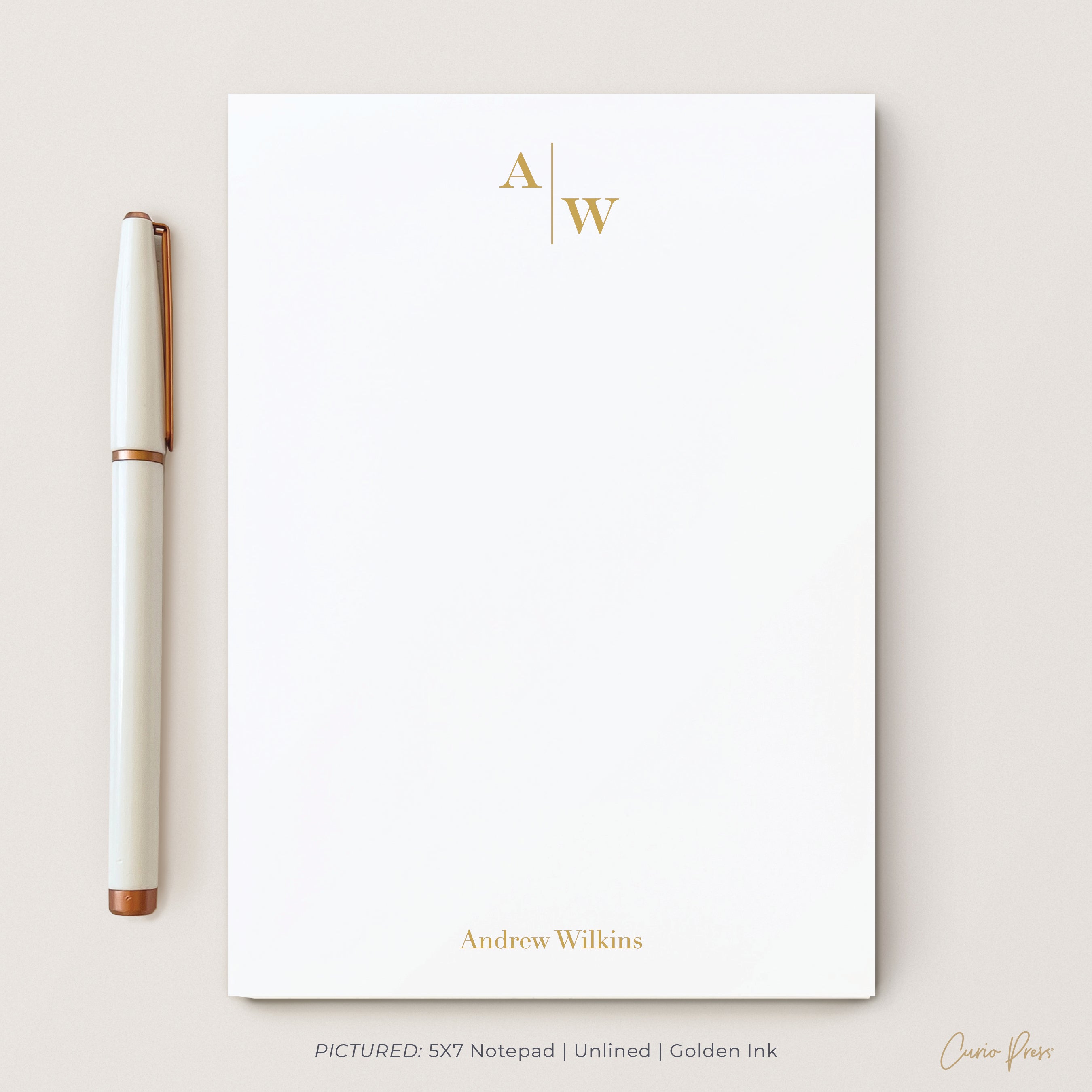 Split Monogram | Customized Notepad | Curio Press