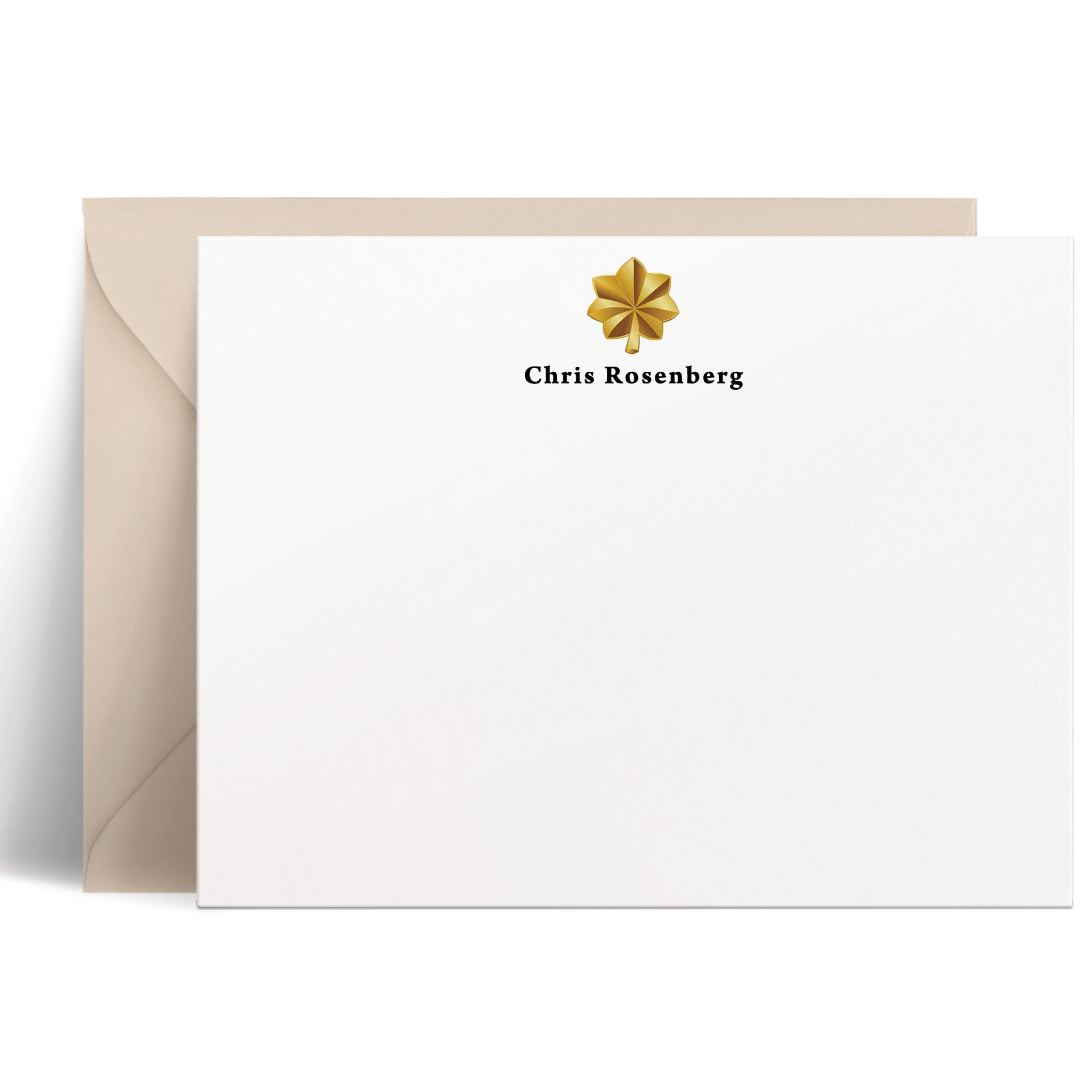 Military Officer Rank | Personalized Flat Note Cards | Curio Press