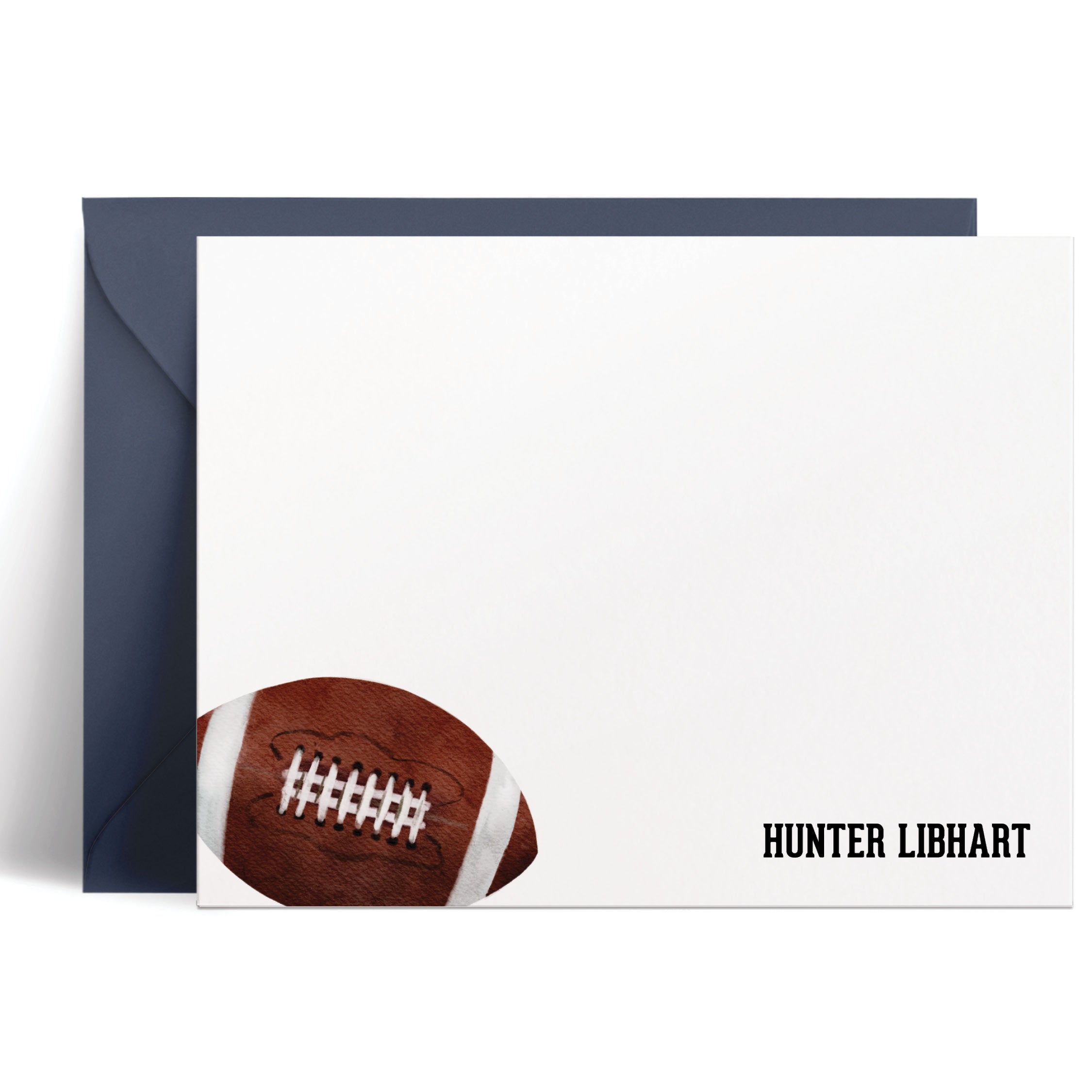 Football | Personalized Flat Note Cards | Curio Press