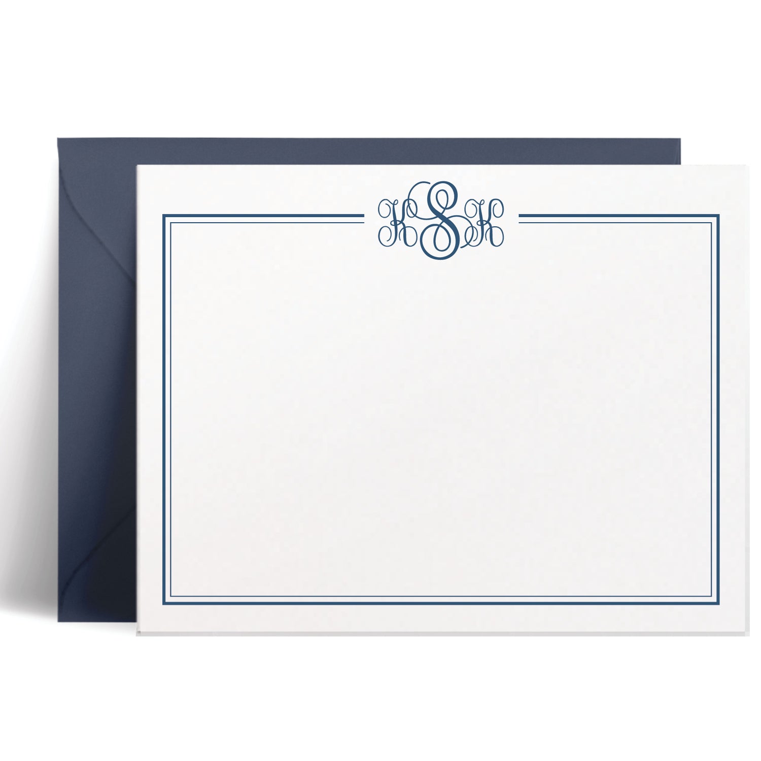 Classic Monogram | Monogrammed Flat Note Cards | Curio Press