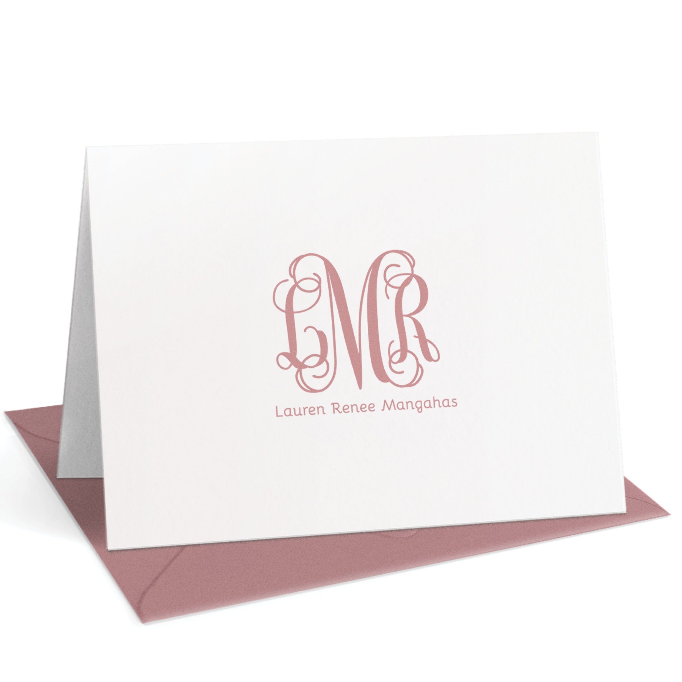 Vine Monogram | Monogrammed Folded Note Cards | Curio Press