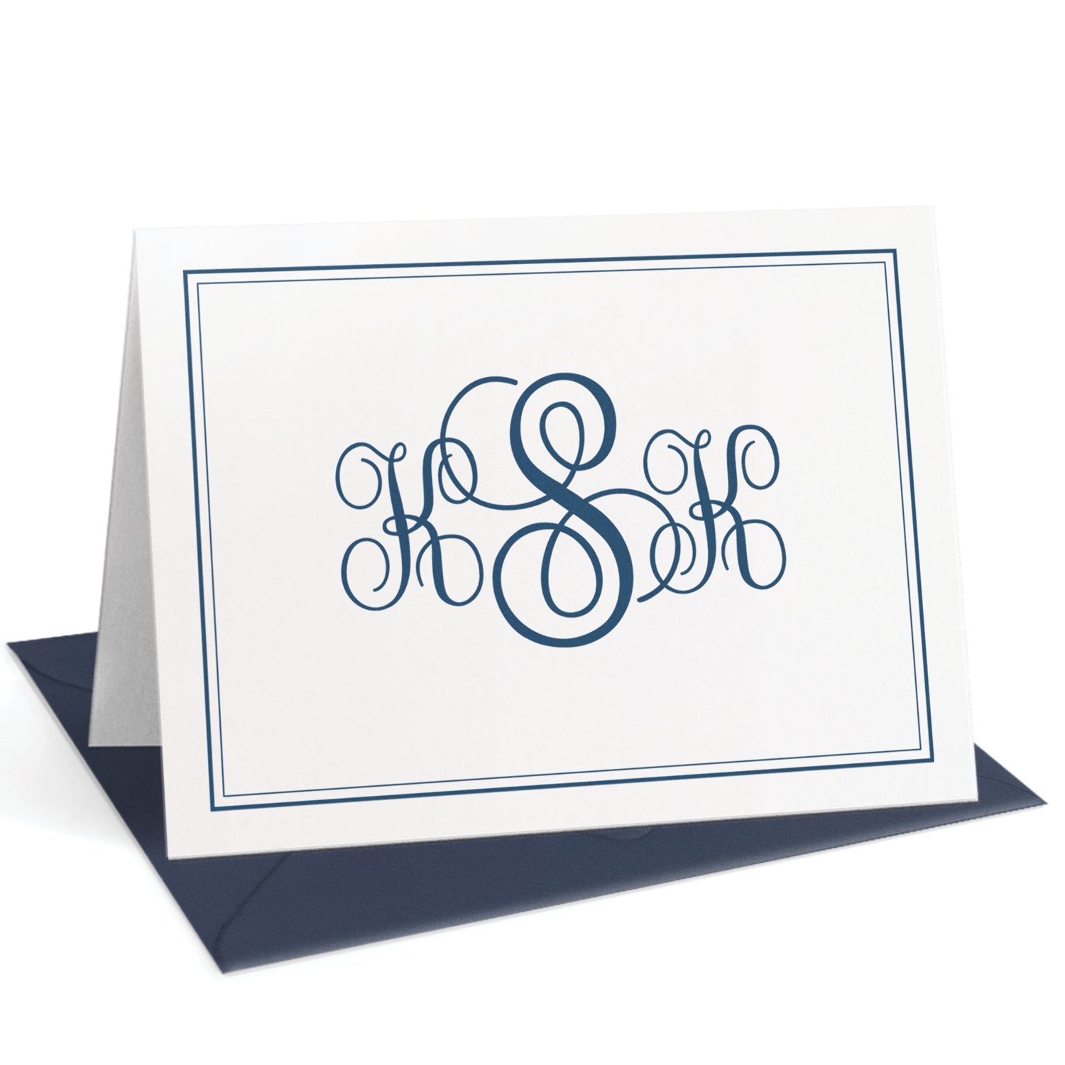 Classic Monogram | Monogrammed Folded Note Cards | Curio Press