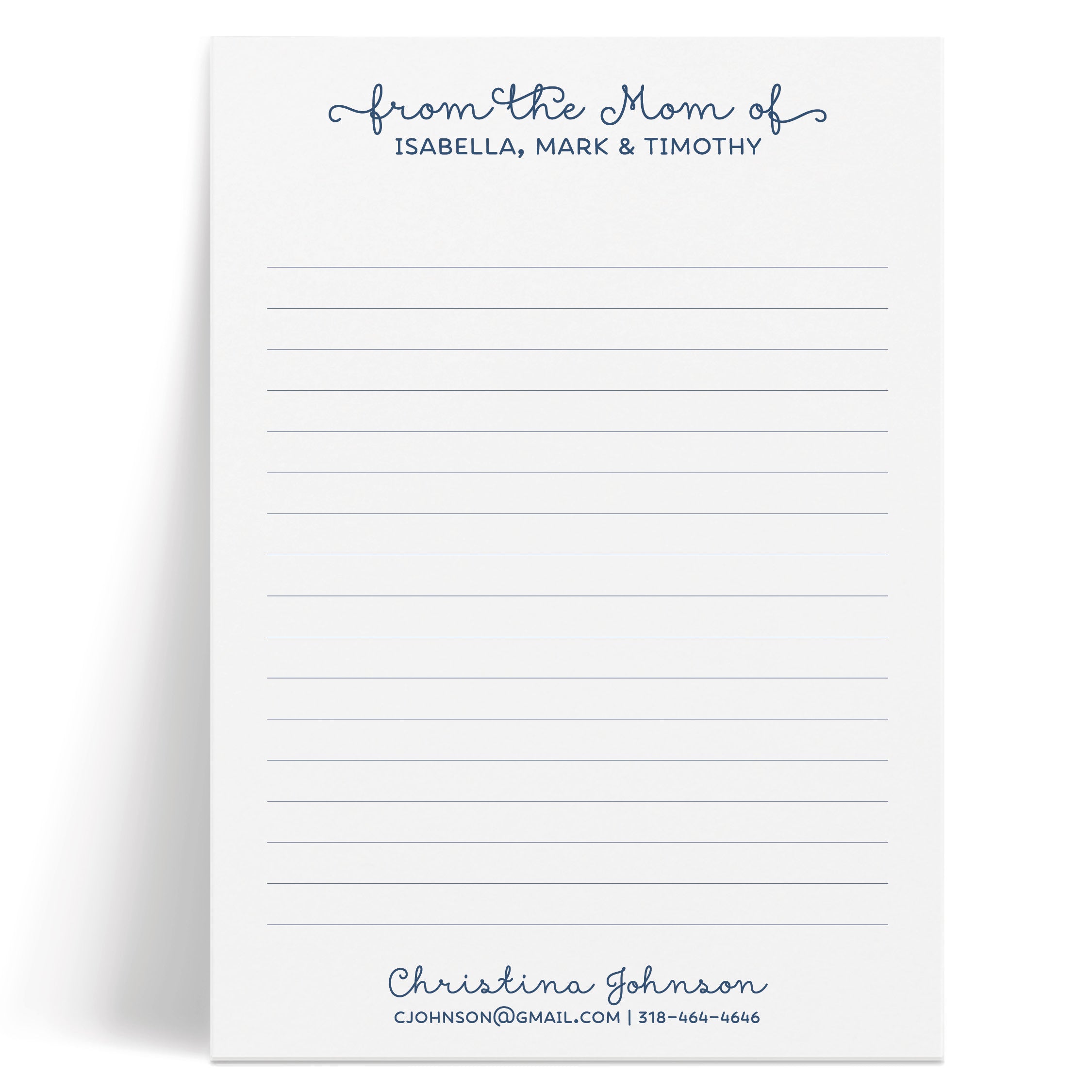 Classy Mom | Monogrammed Notepad | Curio Press