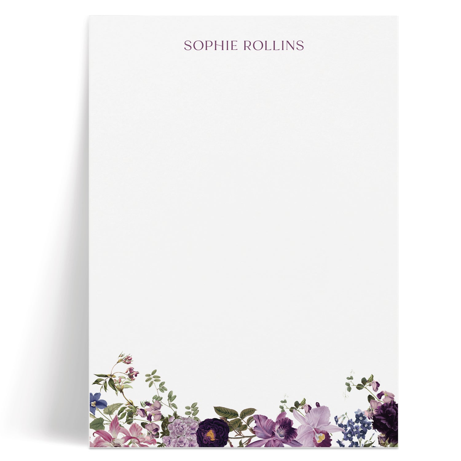 Amethyst Florals | Personalized Notepad | Curio Press