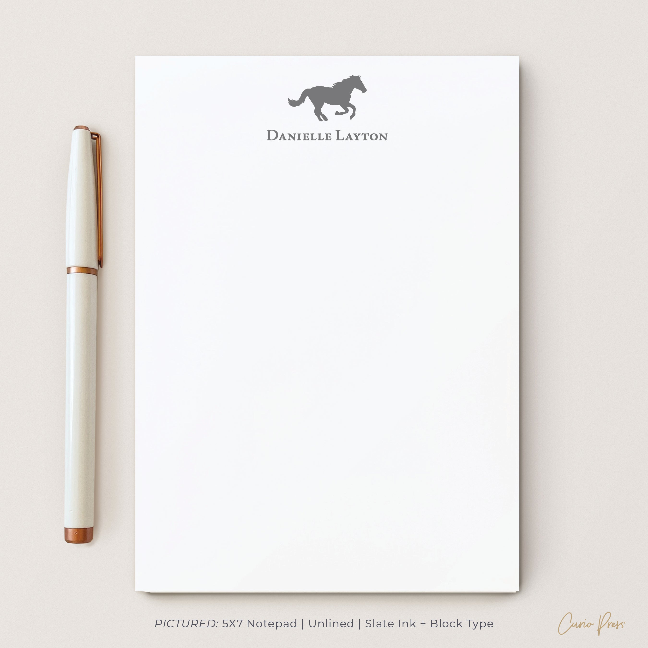 Horse | Personalized Notepad | Curio Press