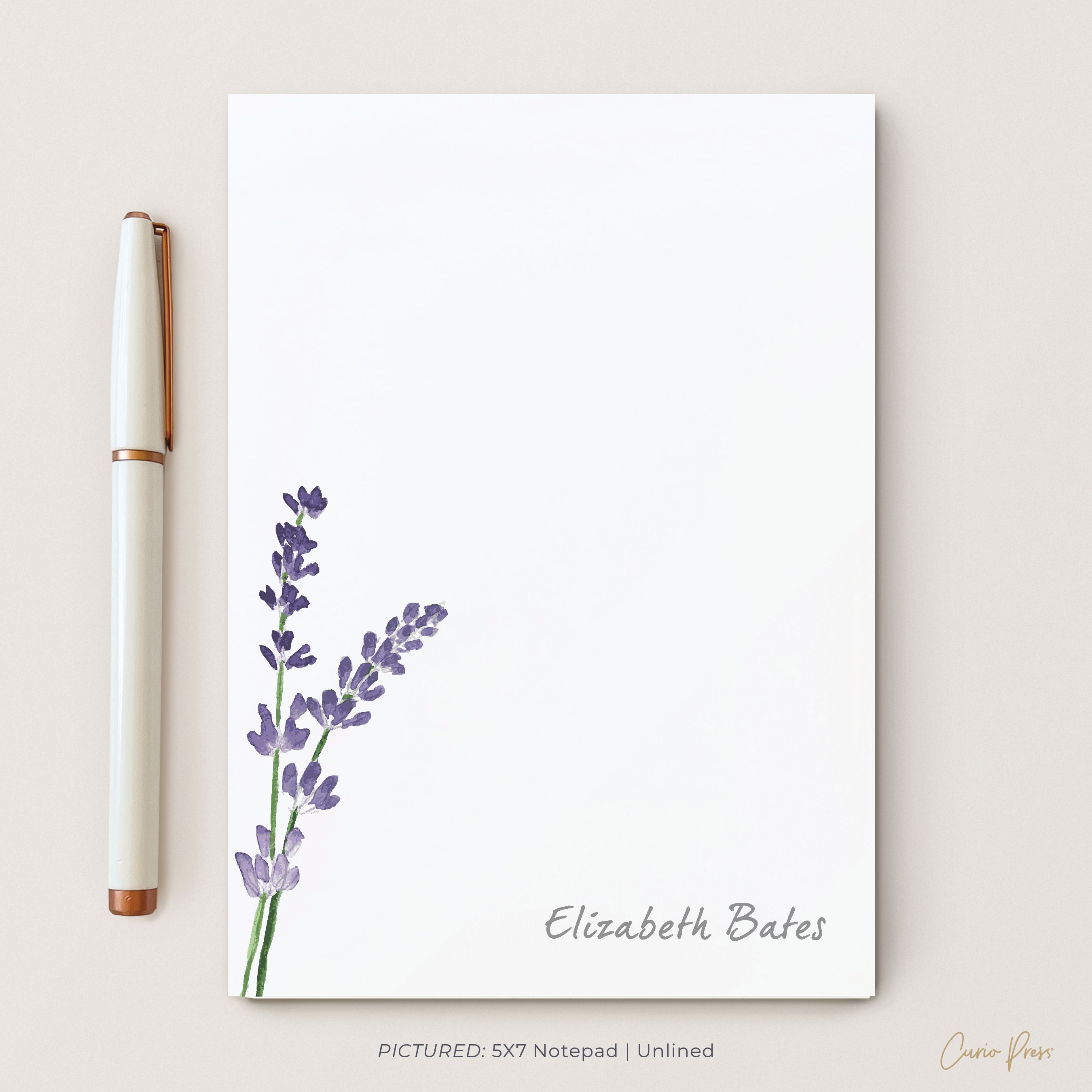 Lavender | Personalized Notepad | Curio Press