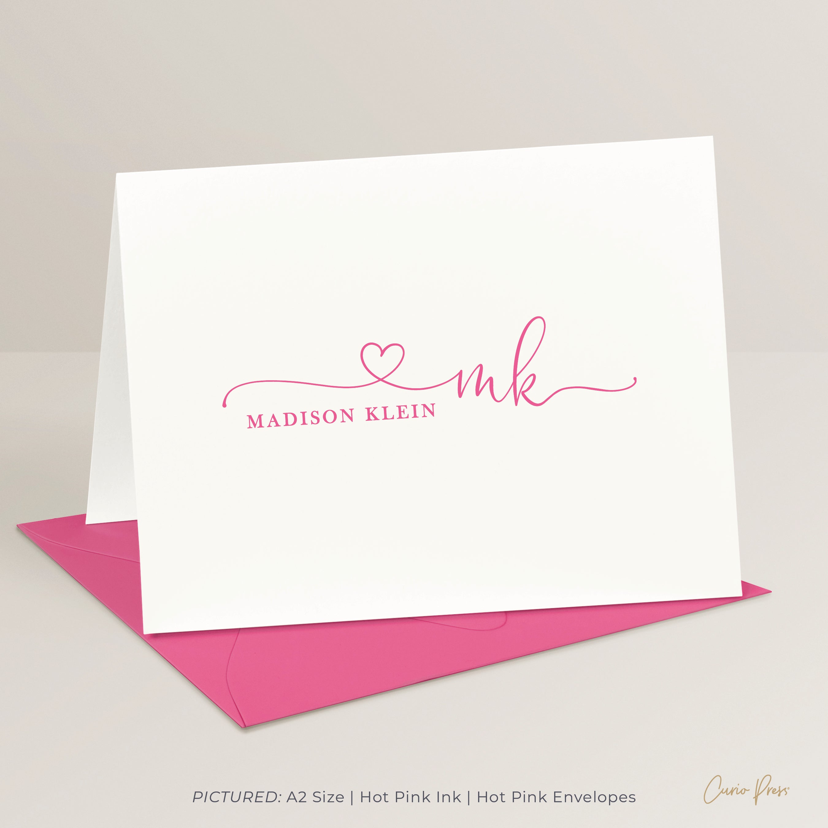Precious Monogram | Monogrammed Folded Note Cards | Curio Press