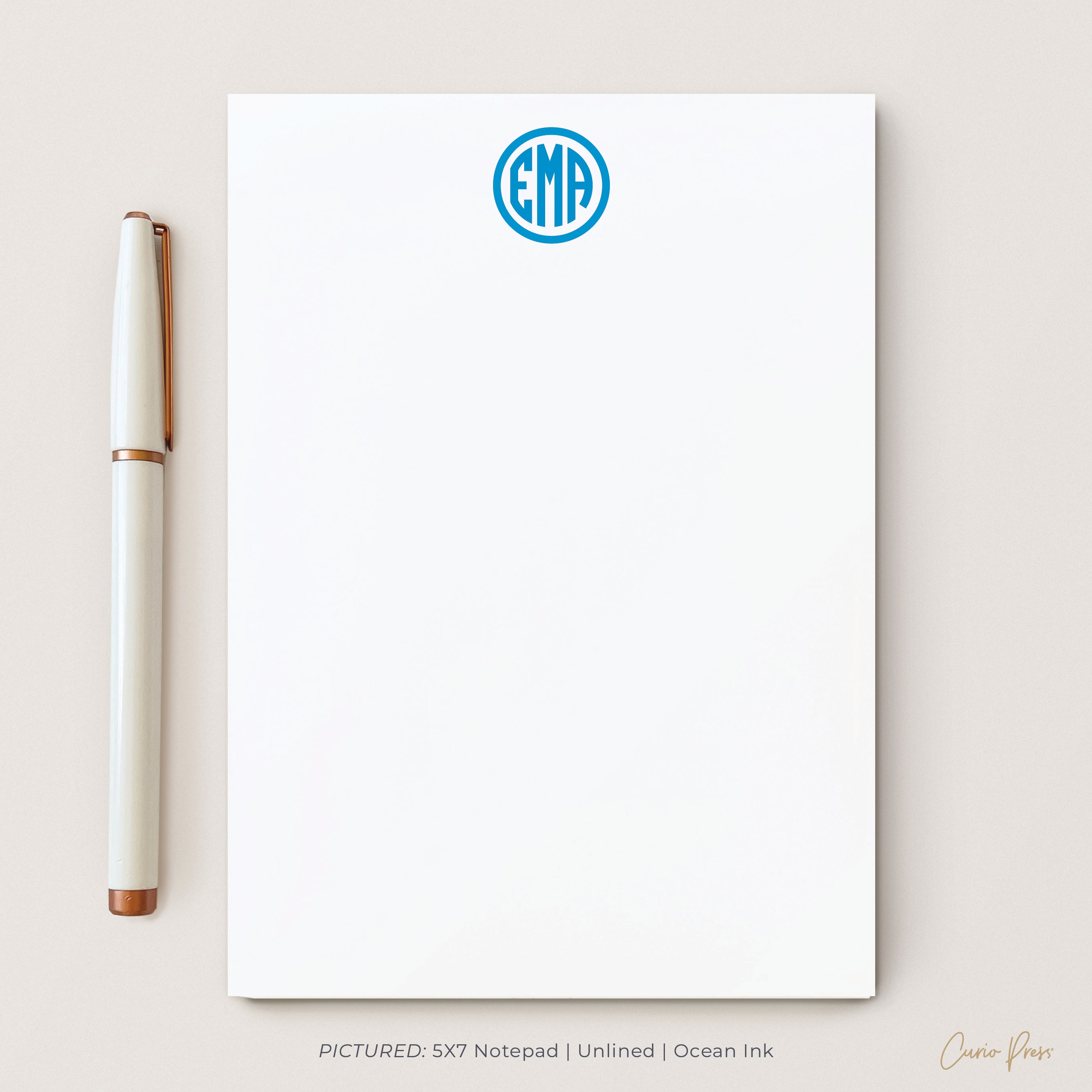 Preppy Monogram | Monogrammed Notepad | Curio Press