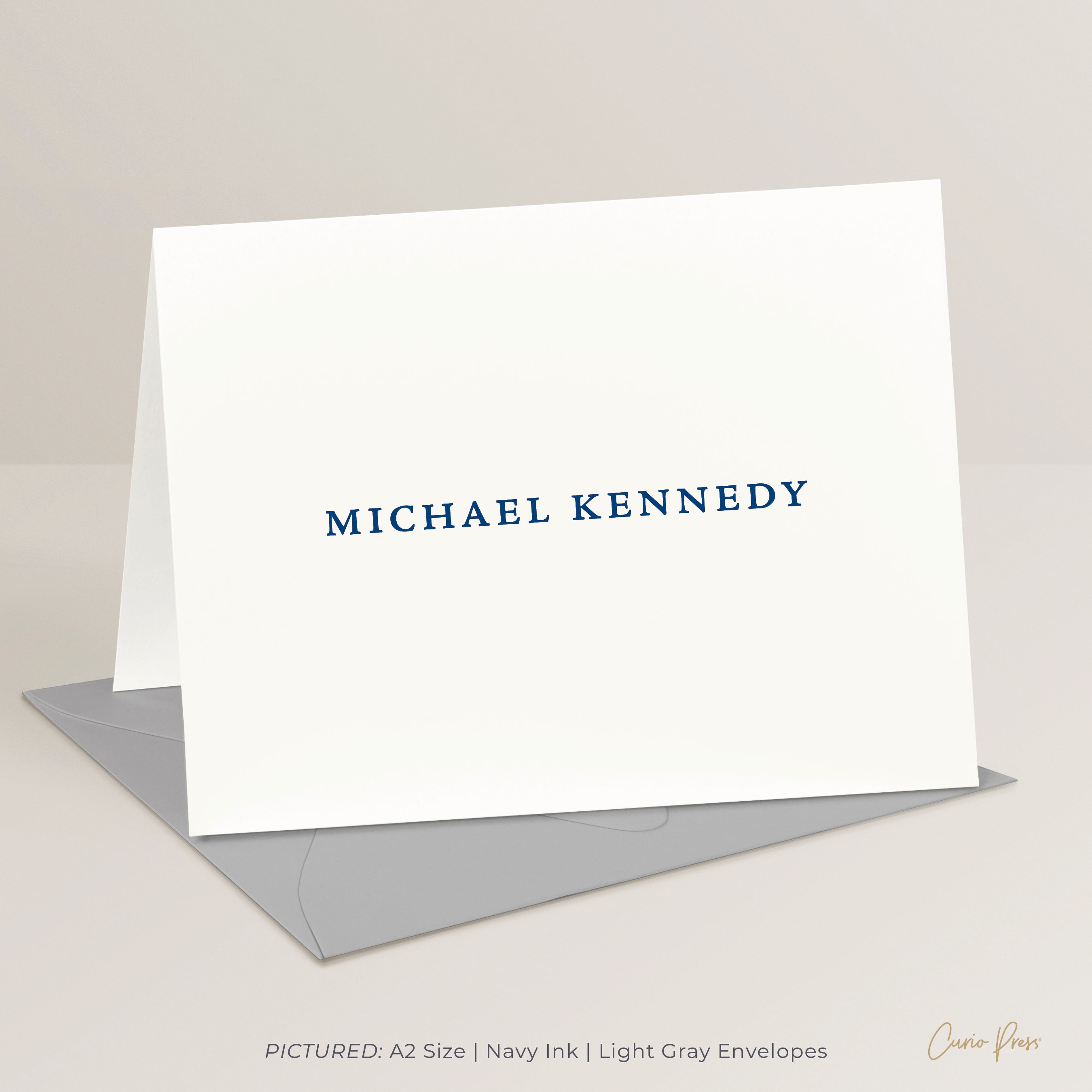 Simplicity | Customized Folded Note Cards | Curio Press