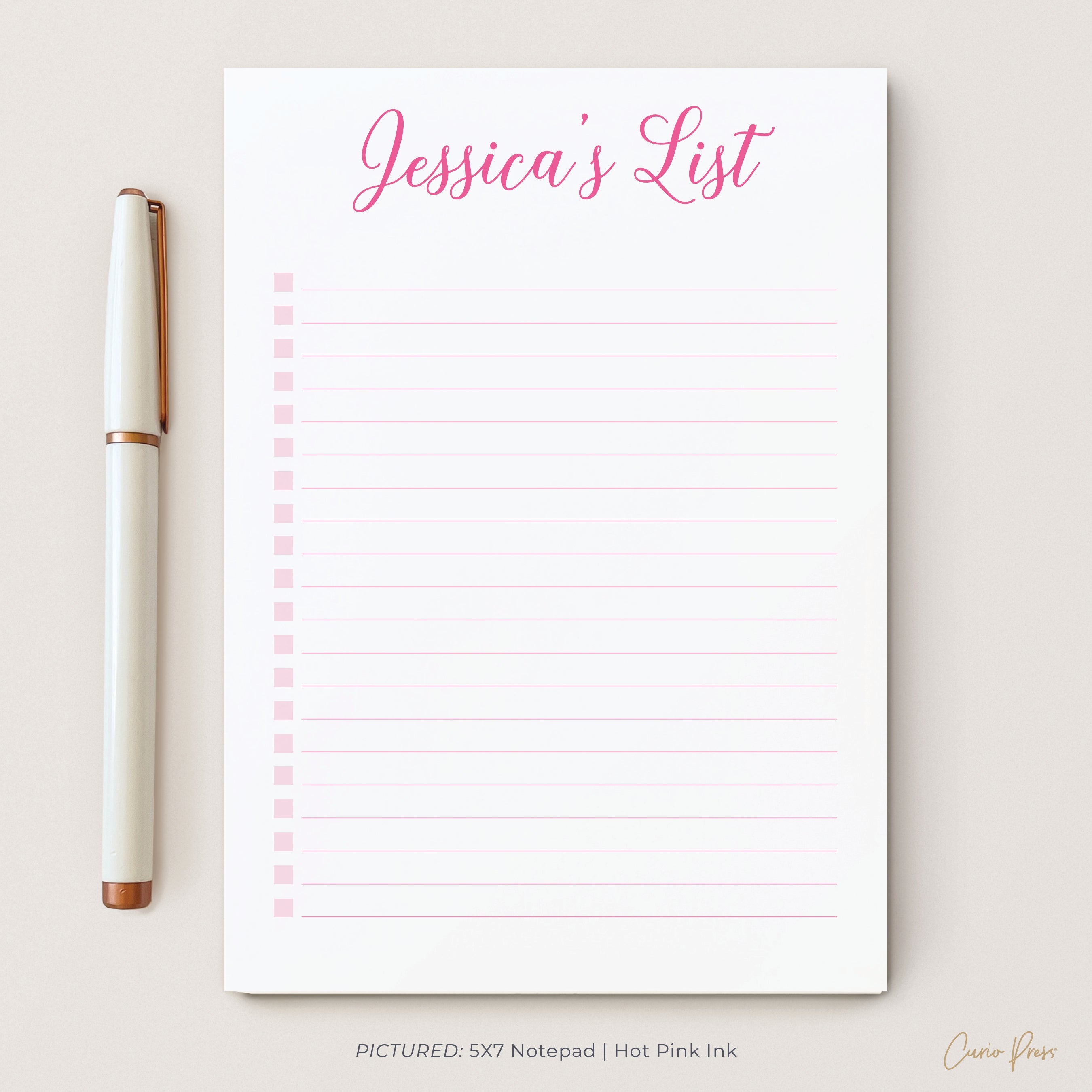 To Do List | Personalized Notepad | Curio Press